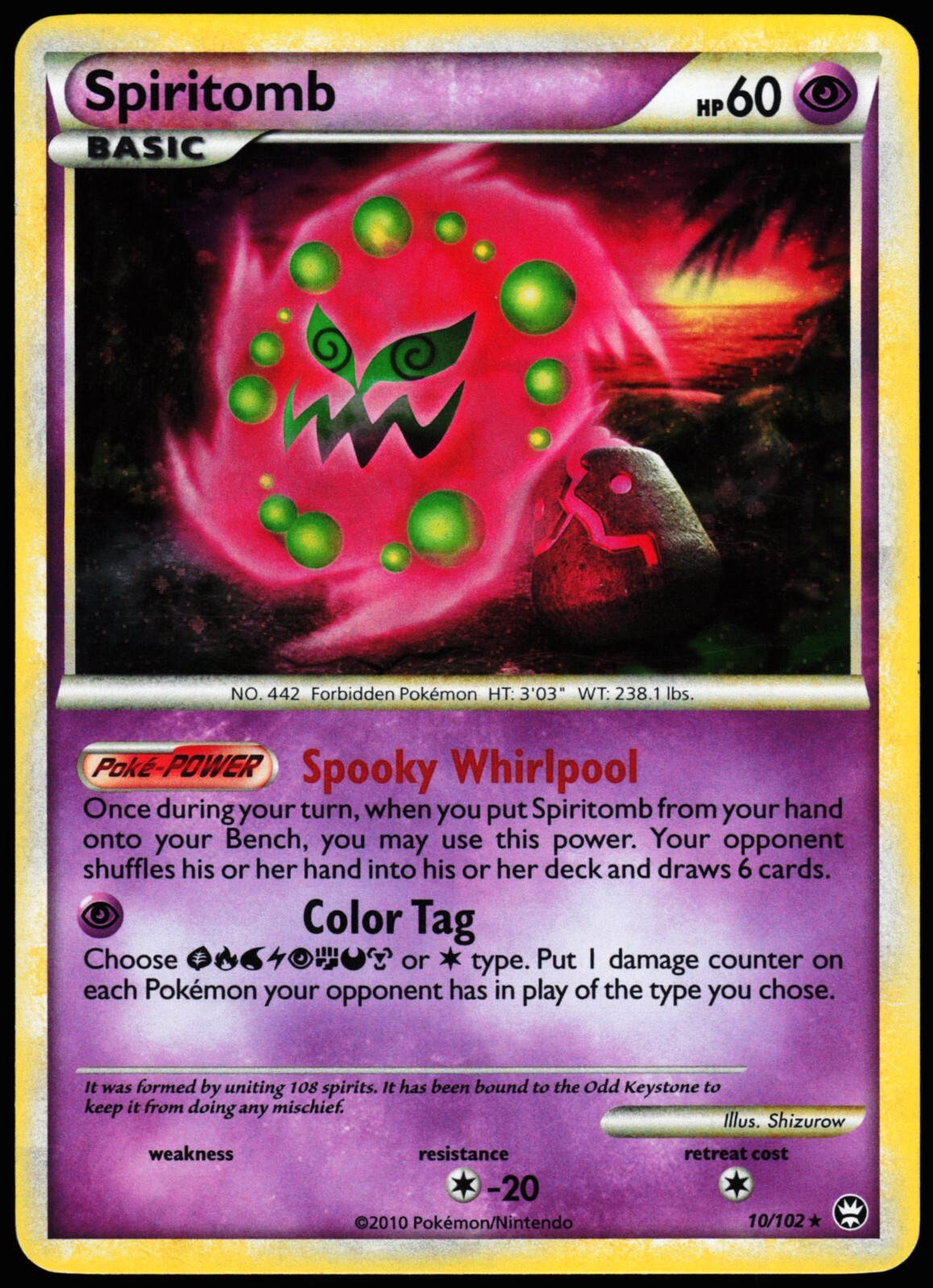 Spiritomb 10/102 Holographic Rare HGSS Triumphant Pokemon TCG Near MInt ...