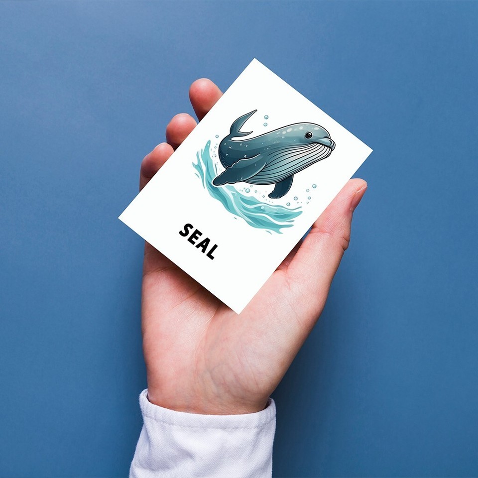 Printable Sea Animals Flash Cards-Montessori-Inspired 30 Card Set for ...