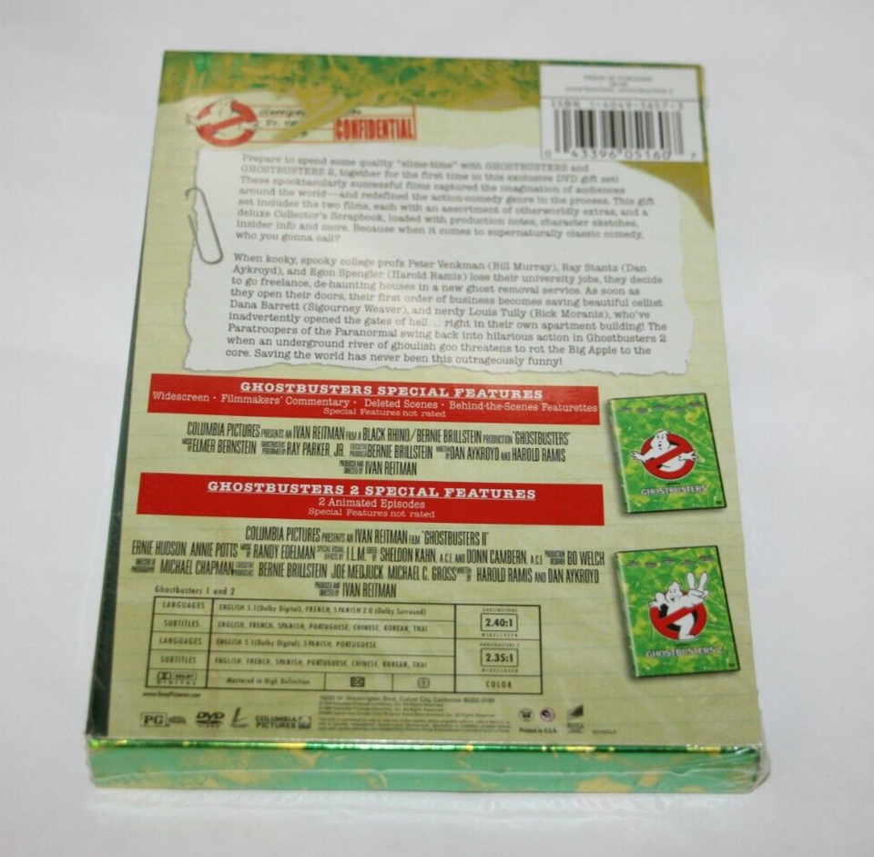 Ghostbusters 1 & 2 Double Feature Gift Set 2-Disc Set Special Features ...