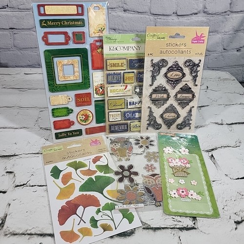 Scrapbooking Stickers Embellishments Lot of 6 Assorted Style Packages ...