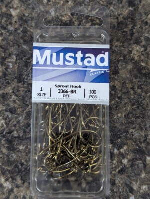 Mustad 3366BR Sproat Hook Bronze - Size 1 - Fly Tying Hooks | eBay