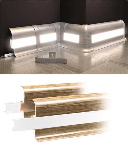 PVC Skirting Board Cable Cover 2.2m Flexible Edge Wall Trim Various ...