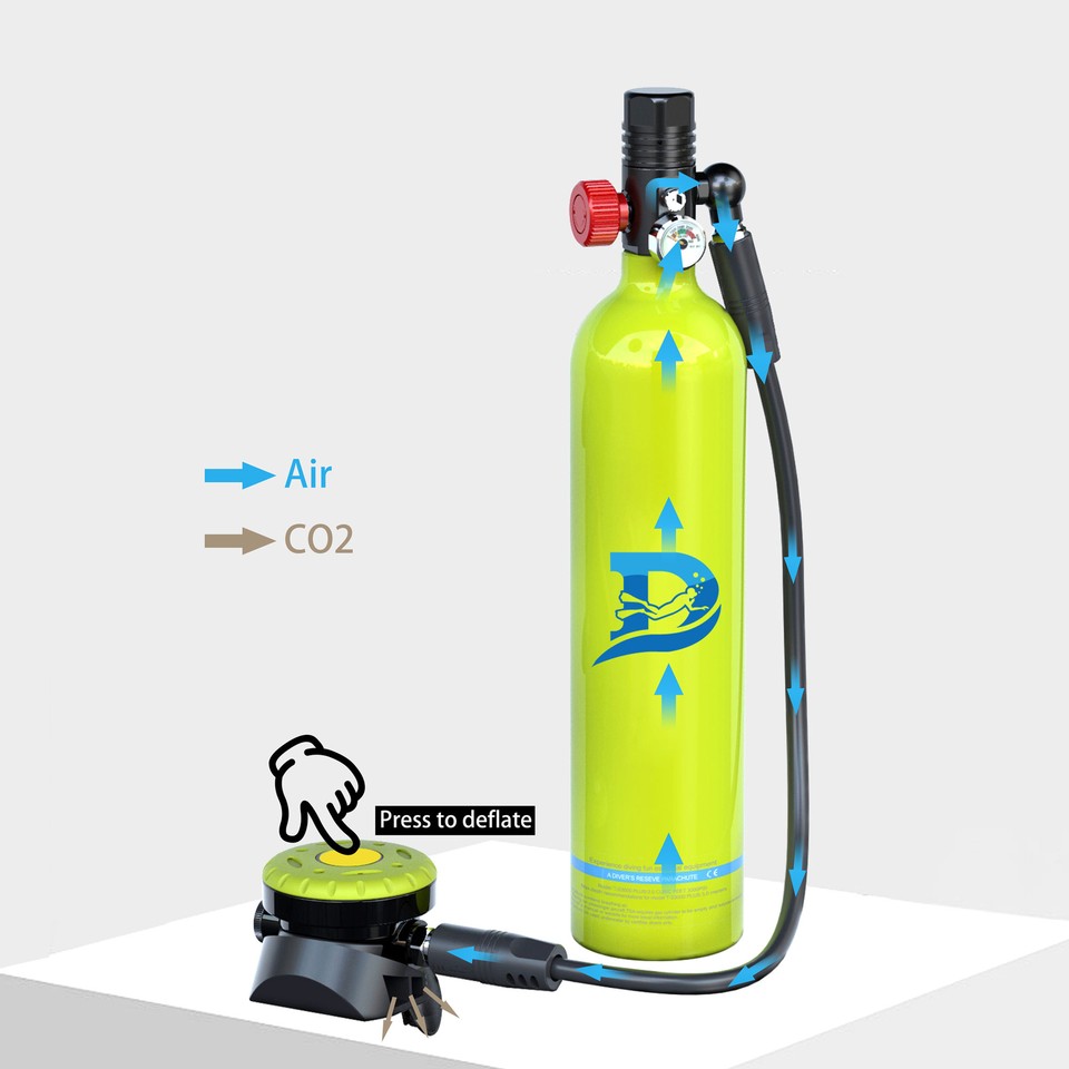 Mini 1L Scuba Oxygen Cylinder Diving Air Tank Kit Underwater Glasses ...