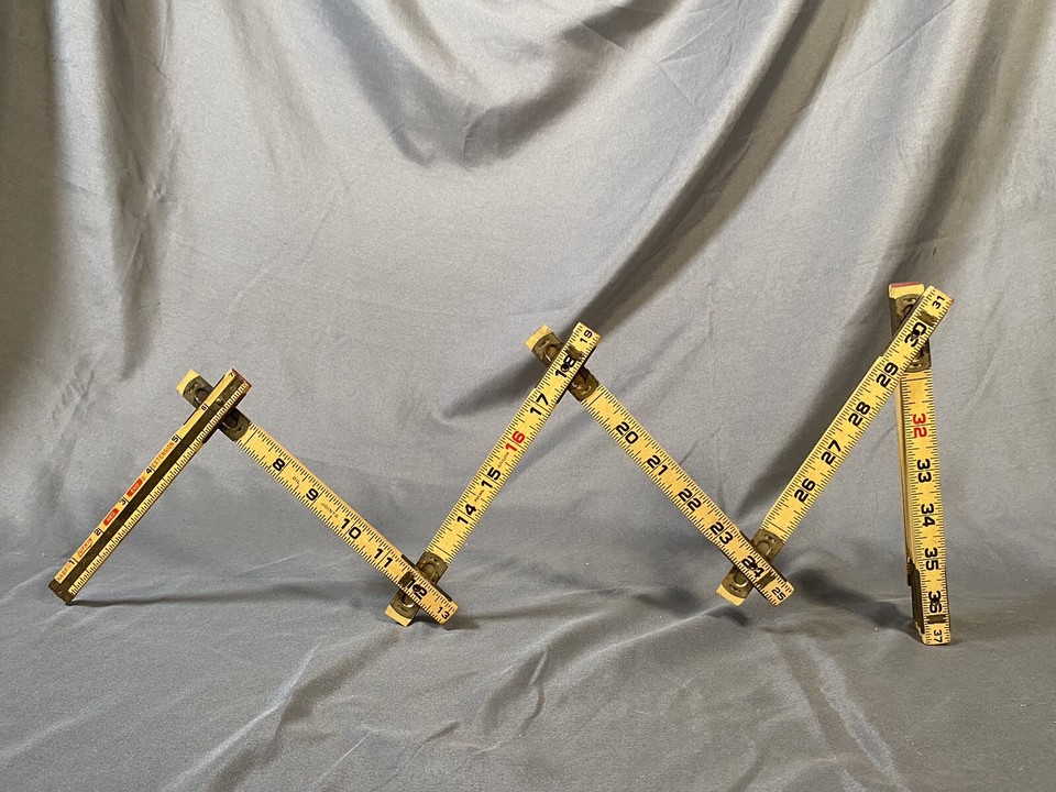 Vintage Lufkin Folding Rules Ruler Zig Zag Ext Rule 72” Red End Working ...