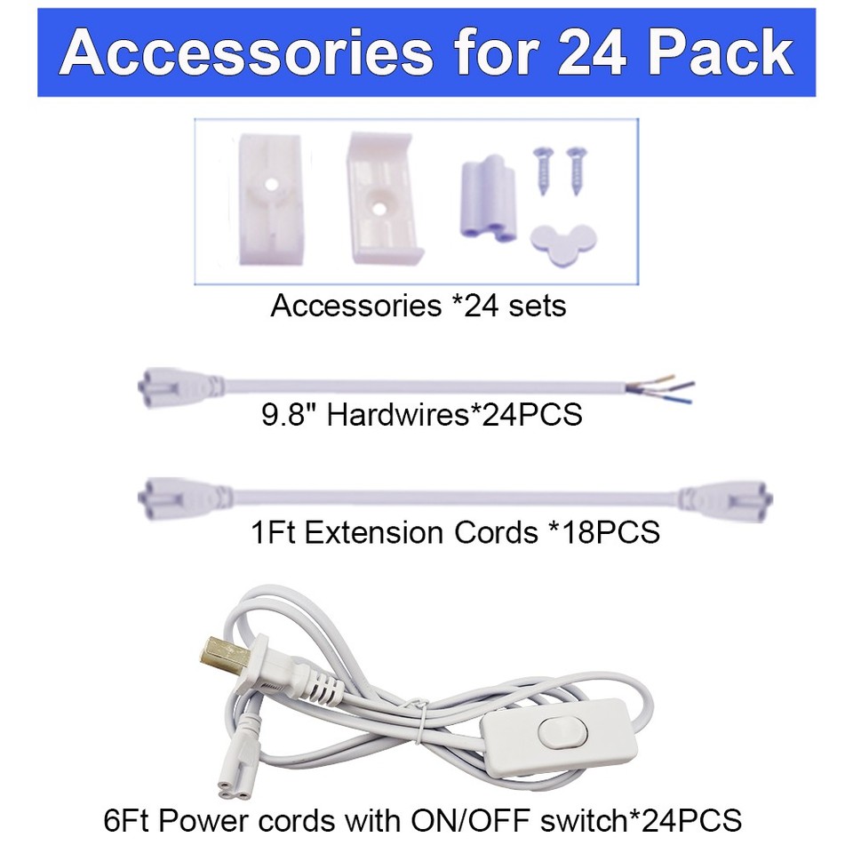 12 or 24 Pack 4Ft uv black light Bar Bulbs , T8 Linkable BlackLight ...