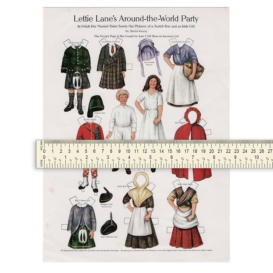 Antique June 1911 Lettie Lane Paper Dolls Scottish & Irish Boys & Girls ...