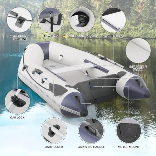 MADOG Person Inflatable Boat(Oars Included), Inflatable Raft for Water ...