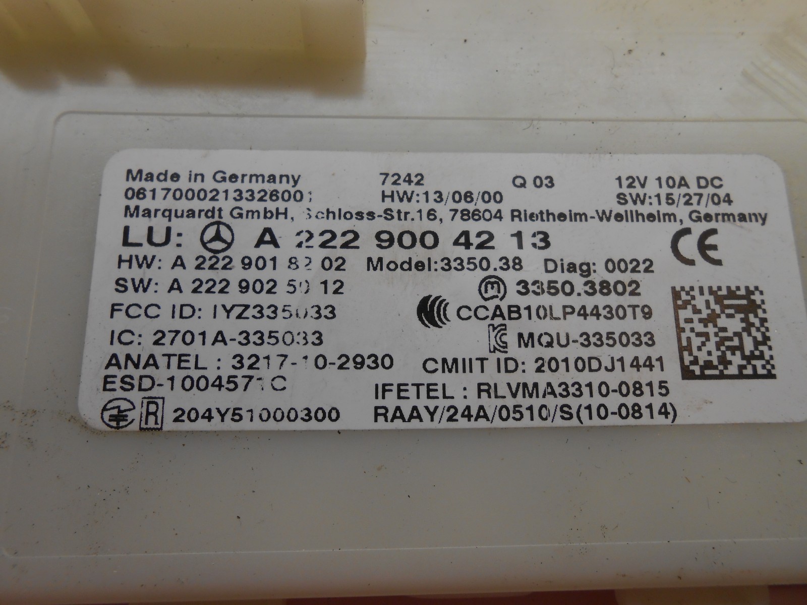 MERCEDES C-Class Key-Less AntiI Theft Module A2229004213 / 2229004213 ...