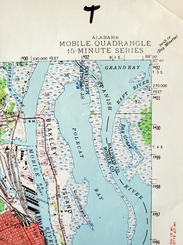 Mobile Alabama Topographic Map