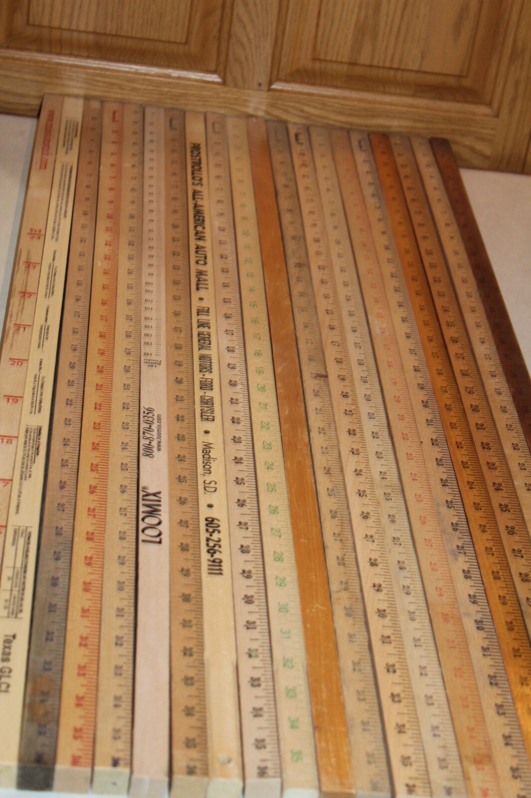 20 SQUARE Yardstick Wood Wooden Ruler Lot Advertising Sign Color Art ...