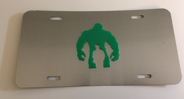 Incredible Hulk in 3 Dimensional - Grey with GREEN License plate INSERT ...