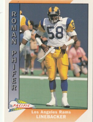 FREE SHIPPING-MINT-1991 Pacific Roman Phifer #605-PLUS RAMS BONUS CARDS ...