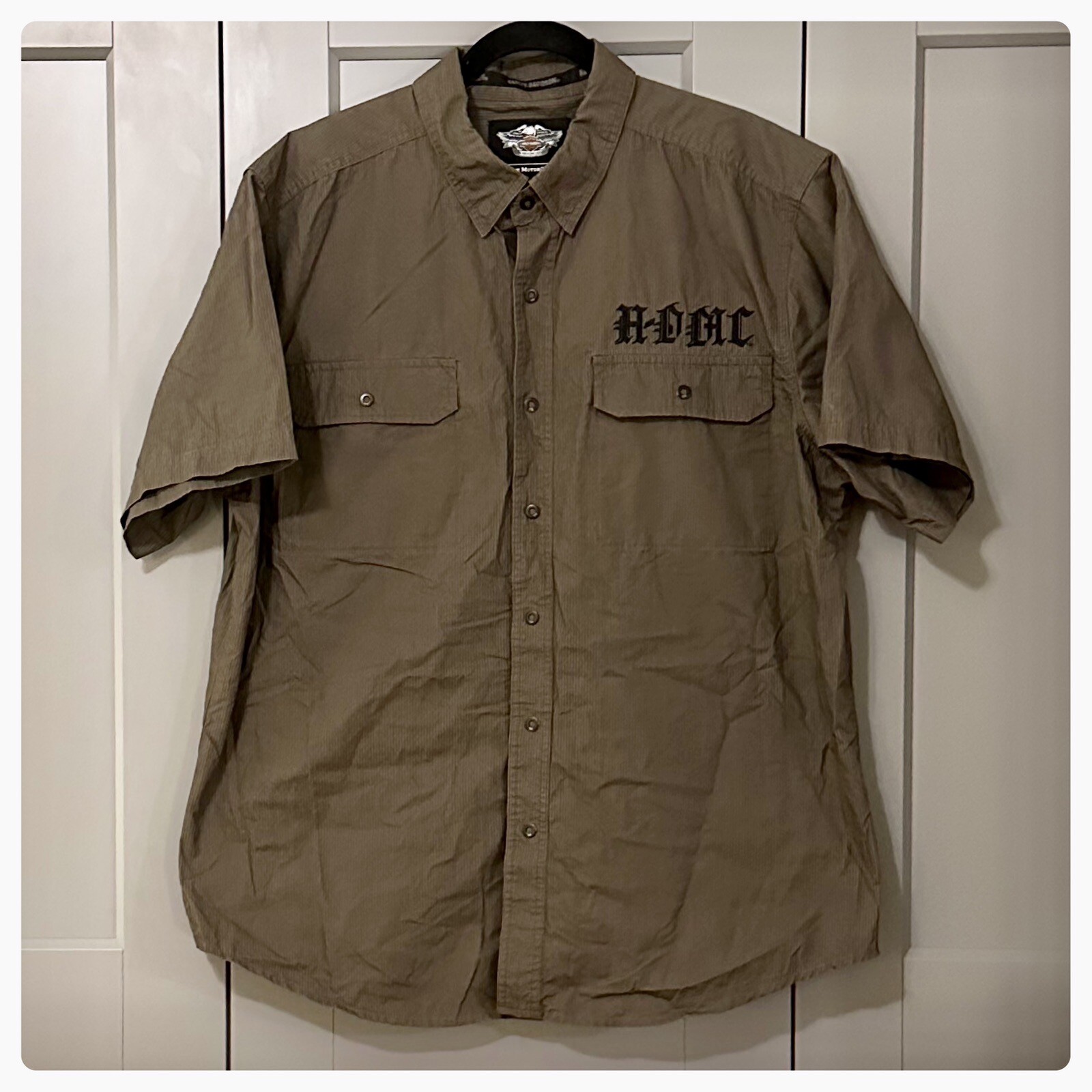 Harley Davidson HDMC Embroidered Button Snap Shirt XL - Gem