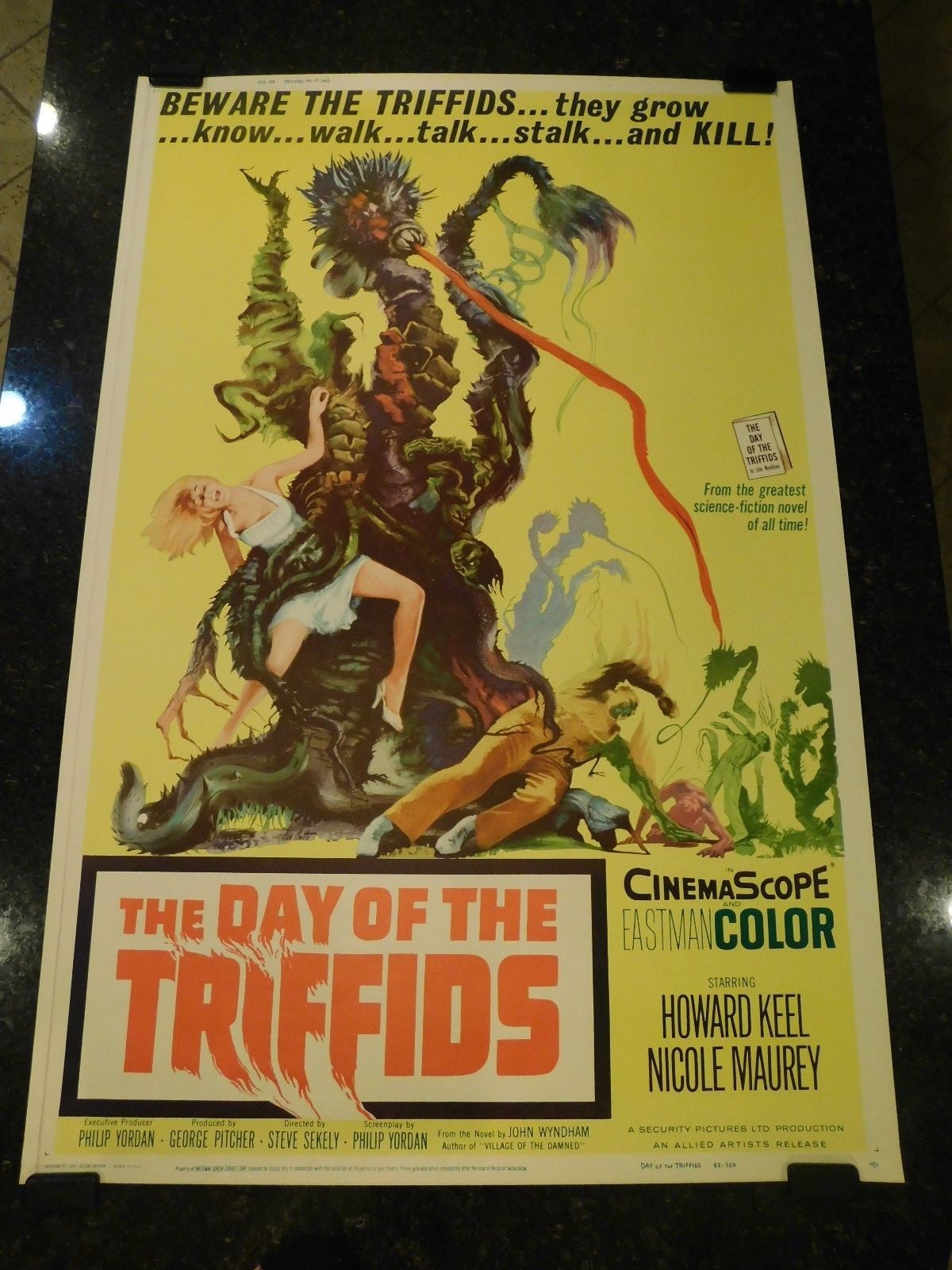 THE DAY OF THE TRIFFIDS Original 1962 Movie Poster, 40" x 60", C8.5 ...