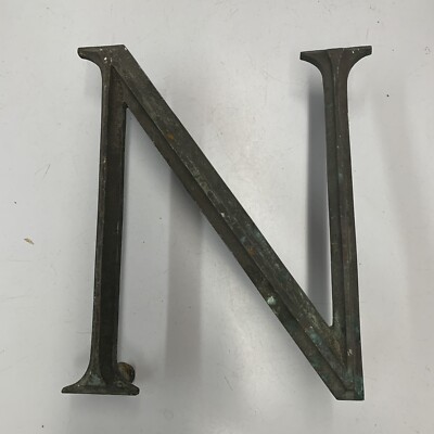 Antique Letter N - Building Marquee Sign Beautiful Cast Bronze Brass ...
