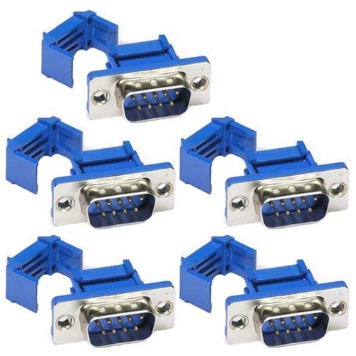 5 Pcs DB9 D-SUB 9 Pin RS232 Serial Male IDC Solderless Connector Metal ...