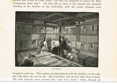 Wimborne Minster, Library, Book Illustration (Print), c1891 | eBay UK