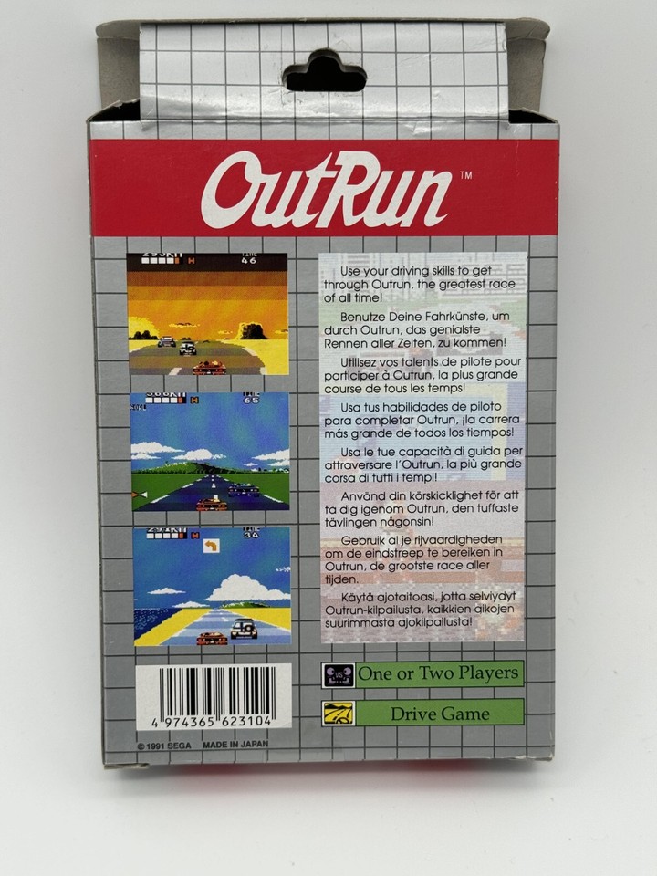Out Run (Outrun) Sega Game Gear GG Gamegear Complete And Mint Only Copy ...