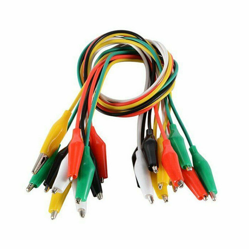10-40PC Coloured Cable Wire Crocodile Test Leads Clamps Wire With ...