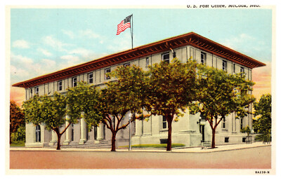McCook, NB U.S. Post Office Exterior View Flag American Art Greek ...