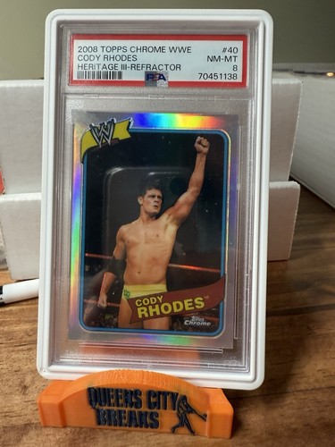 2008 Topps Chrome WWE Heritage III Refractor Cody Rhodes #40 PSA 8 ...