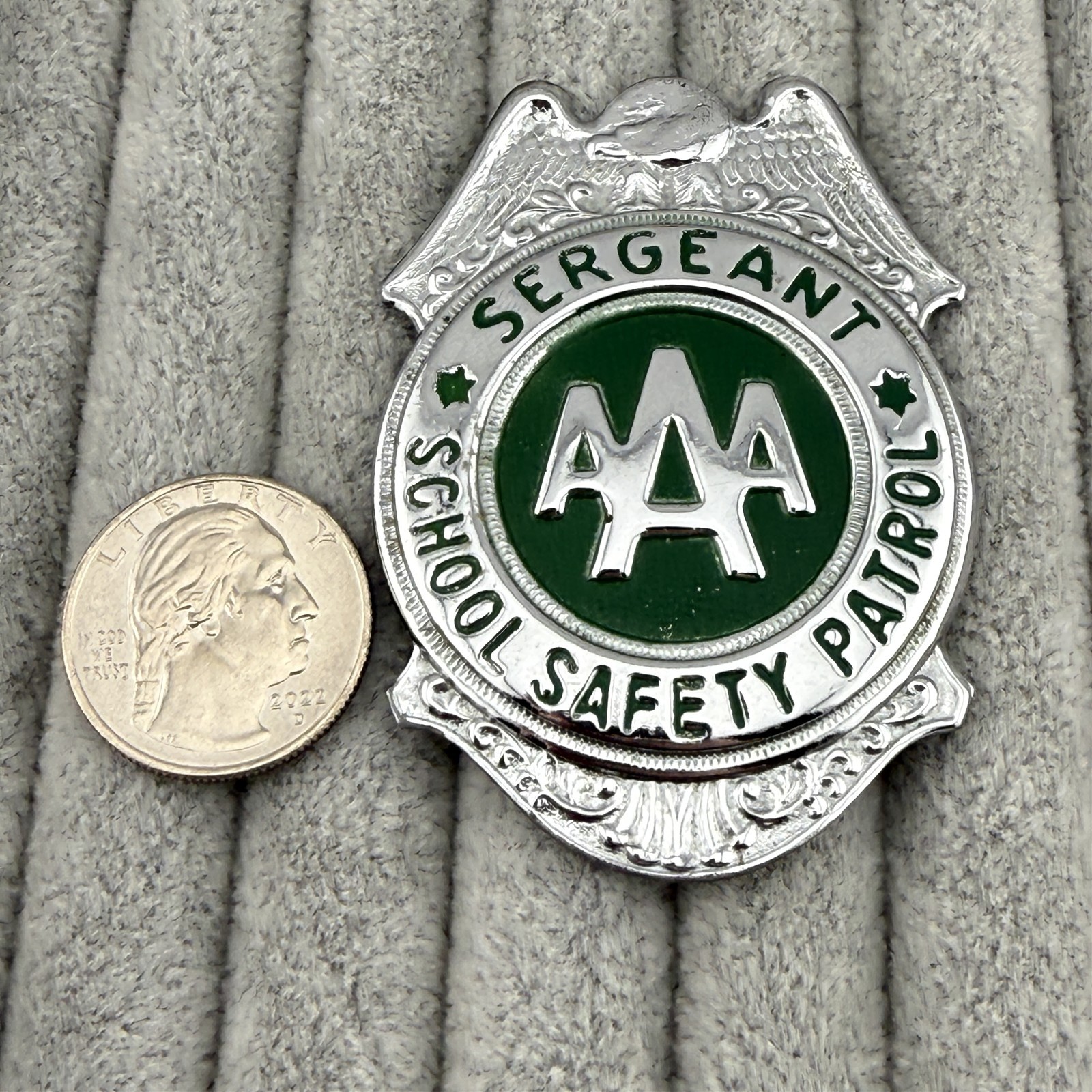 Vtg School Safety Patrol Sergeant Full Size 2.75" Tall Badge Pin ...