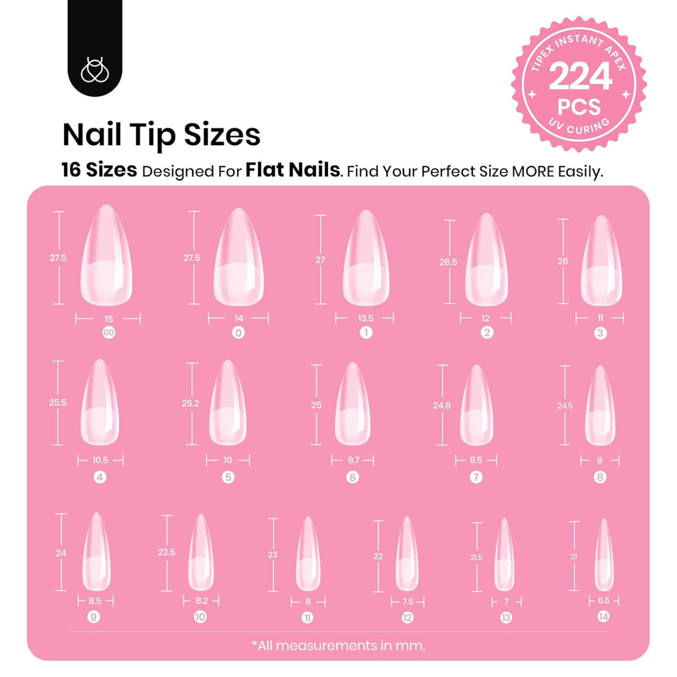 Beetles Tipex Instant Apex Nail Tips Kit Medium Stiletto 224Pcs | eBay