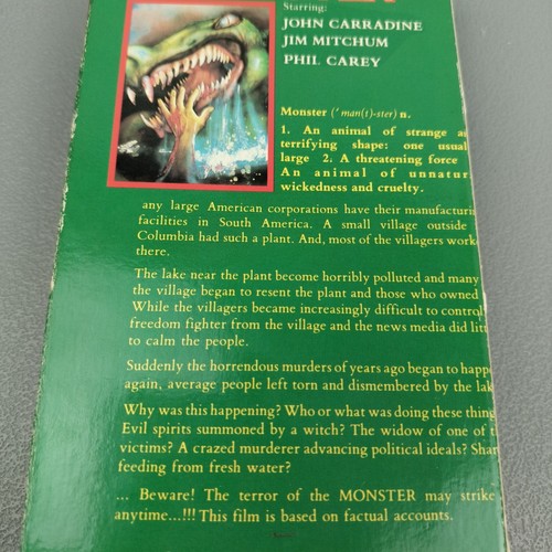 Monster VHS rare OOP New Horizons Inc. horror B Movie | eBay
