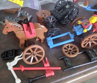 Lego castle 2 knights 2 horses and carts | eBay