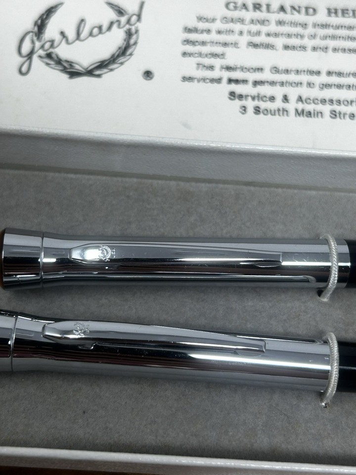 Garland Heirloom Pen And Pencil Set Bubble Top Black & Chrome | eBay