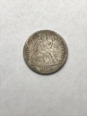 1885 Seated Liberty Dime 10 Cents Silver Coin GGYY | eBay