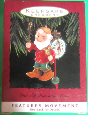 1993 HALLMARK ONE ELF MARCHING BAND PULL CORD MOVEMENT CHRISTMAS ...