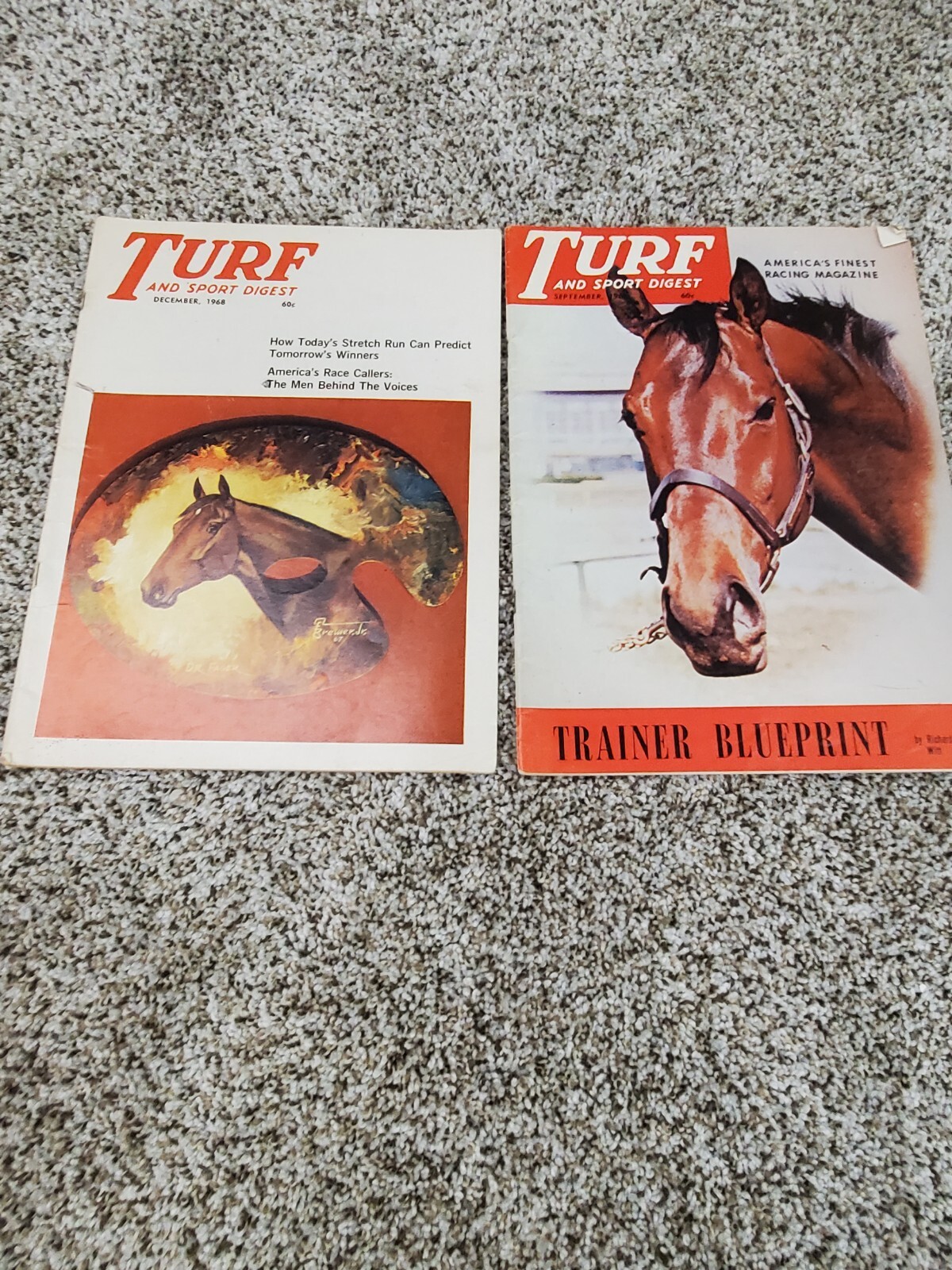 Turf and Sport Digest Horse Racing Magazines 1968 Lot Of 2 | eBay