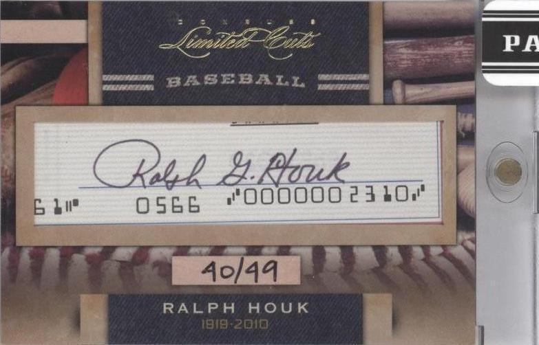 2011 Donruss Limited Cuts Cut Signatures - Ralph Houk #260 /49 (AU) for ...