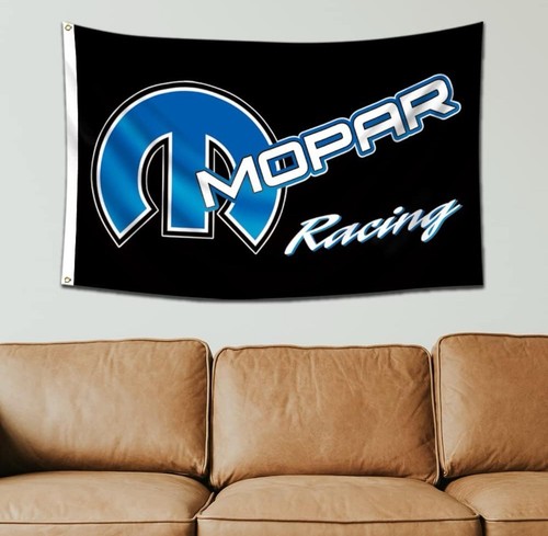 For Mopar Racing Banner Flag 3x5 Ft, Blue and Black - Brass Grommets | eBay