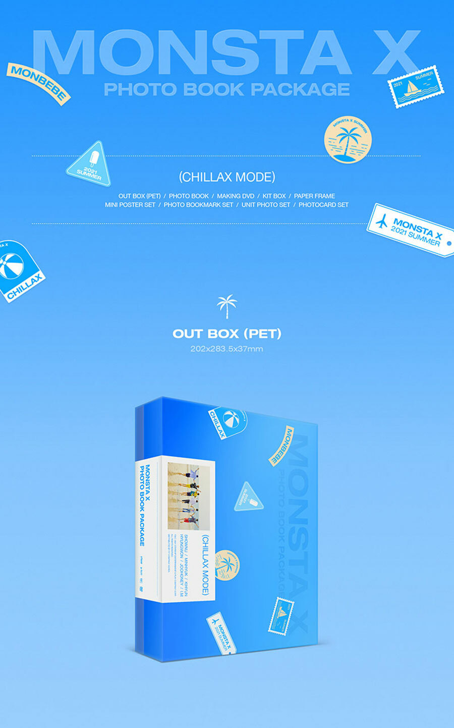MONSTA X 2021 PHOTO BOOK PACKAGE [CHILLAX MODE] DVD+Book+Frame+Poster ...