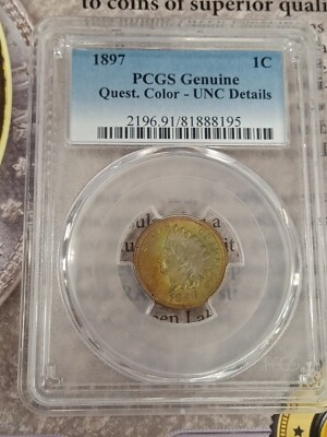 1897 1c Indian Head Cent PCGS Genuine | UNC Details TP-4001 | eBay