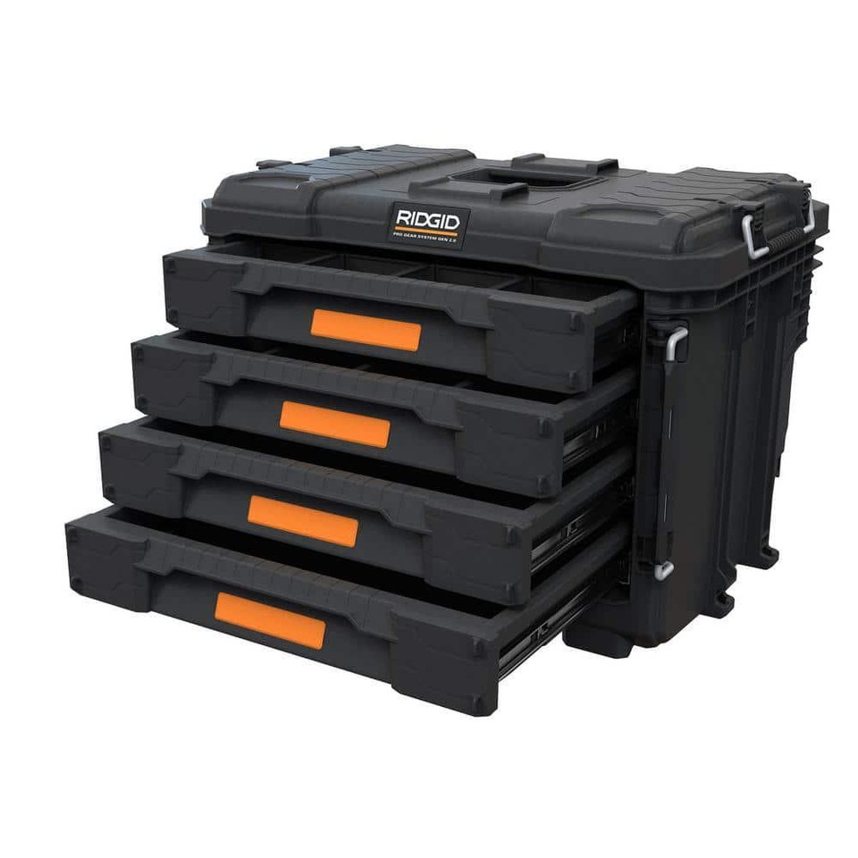 Ridgid 2.0 Pro Gear System 22 in. XL Tool Box Storage Wall Mountable 4 ...