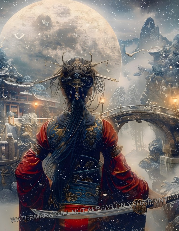 Japanese Onna Bugeisha Samurai Warrior Princess musha Giclée Art Print ...