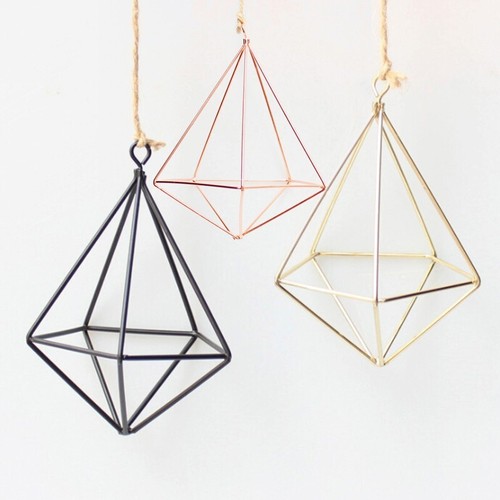 Geometric Bracket Garden Hanging Plant Rack Metal Pot Flower Holder ...