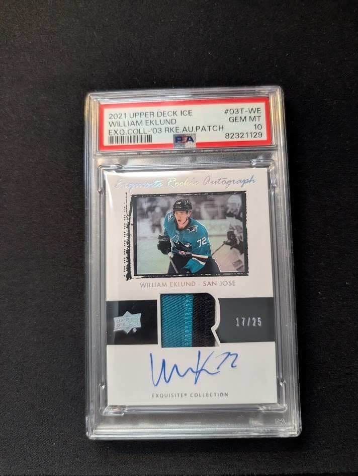 2021-22 Exquisite Rookie Patch Auto /25 PSA 10 Willam Eklund POP 1 ...