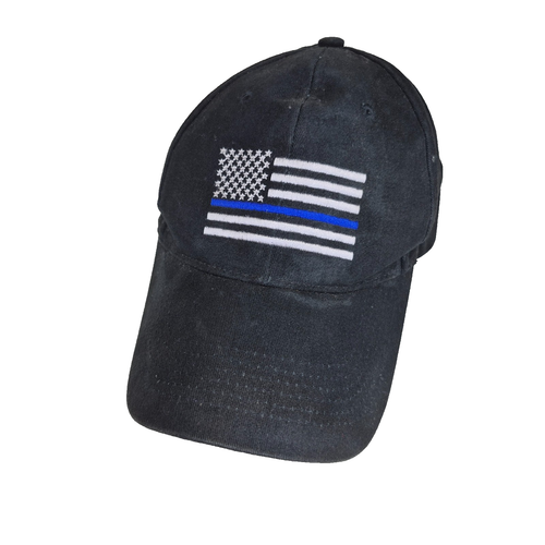 American Flag THIN BLUE LINE Baseball Cap Black Hat | eBay