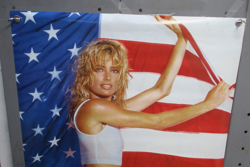 1986 Sexy KELLY EMBERG w/ United States Flag POSTER 22x28.75 CM5281 | eBay