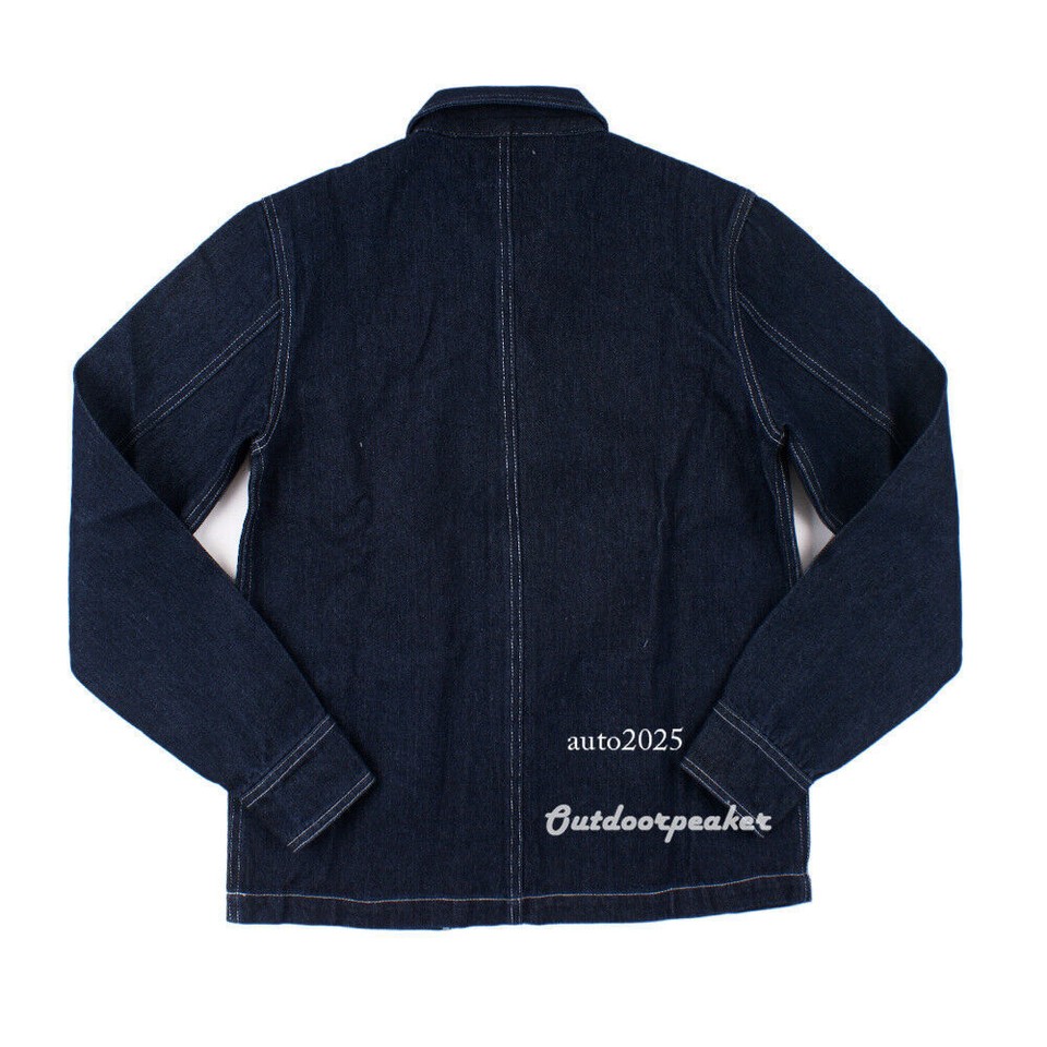 Railroad Men's Denim Jacket Vintage Striped Shirt Long Sleeve Work Jean ...