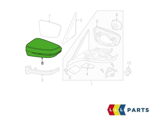 OEM BMW 7 G11 Right Wing Mirror Cover Cap 51167422720 7422720 2016 ...