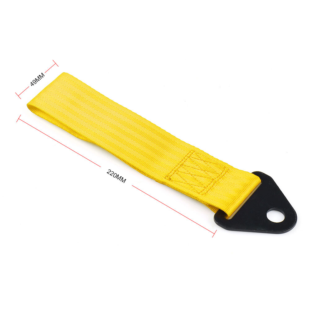 Yellow Tow Strap Car Bumper Towing Rope Front Rear Tow Hook without ...