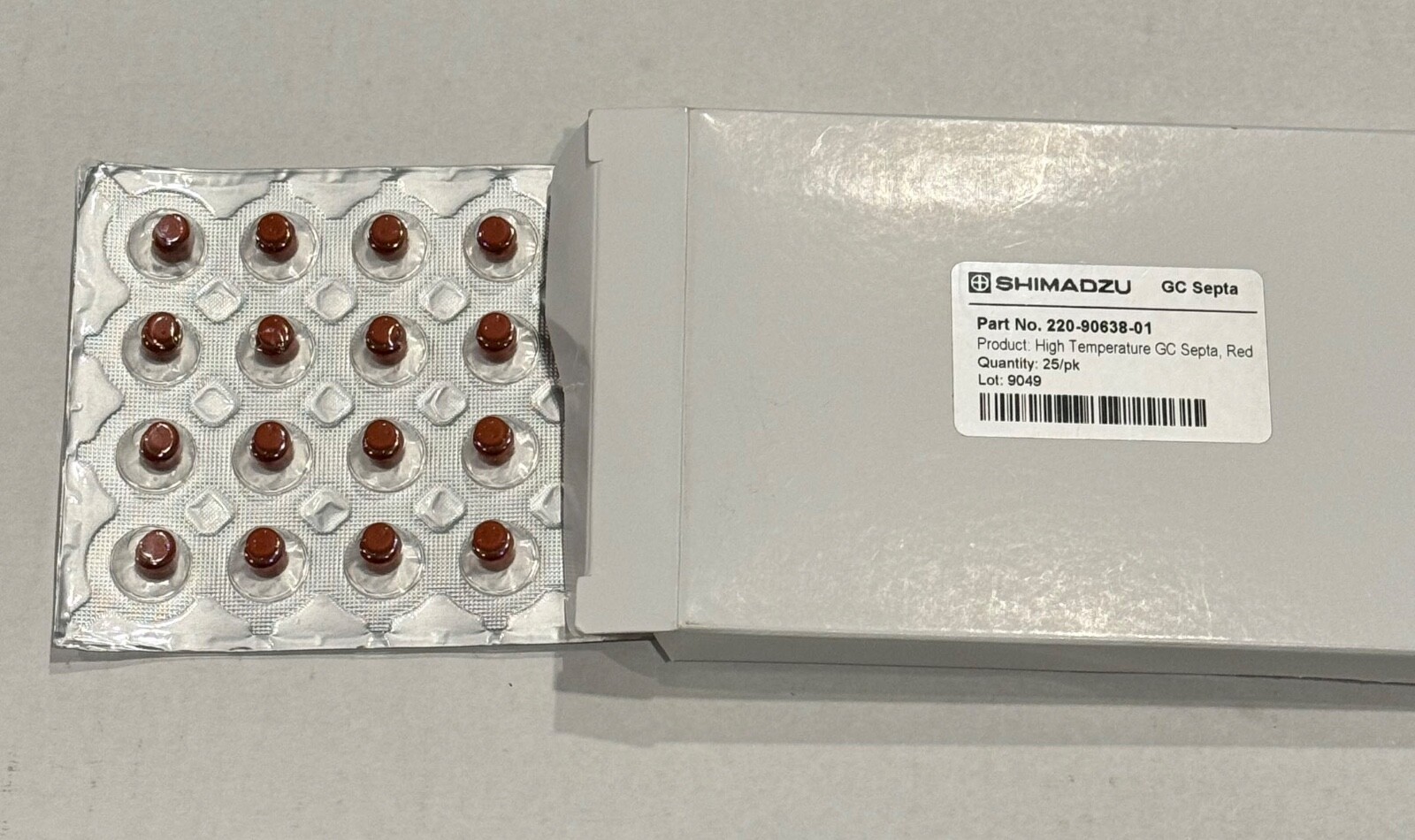 Shimadzu Part 220-90638-01 Septa GC High Temperature Low Bleed 400C Red ...