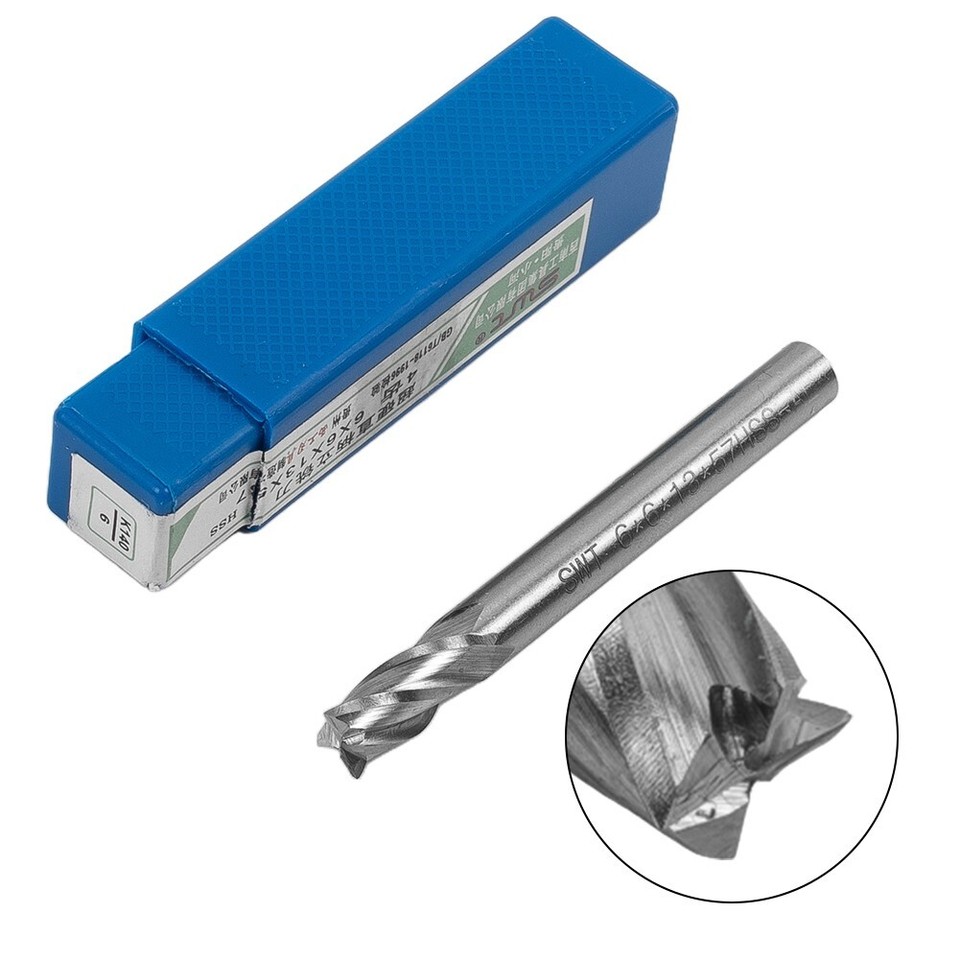 4/6/8/10/12mm 4Flute End Mill Cutter HSS Straight Shank Drill Bits ...