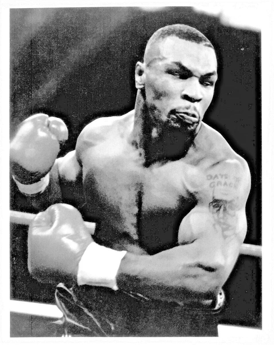 Mike Tyson Portrait Black And White