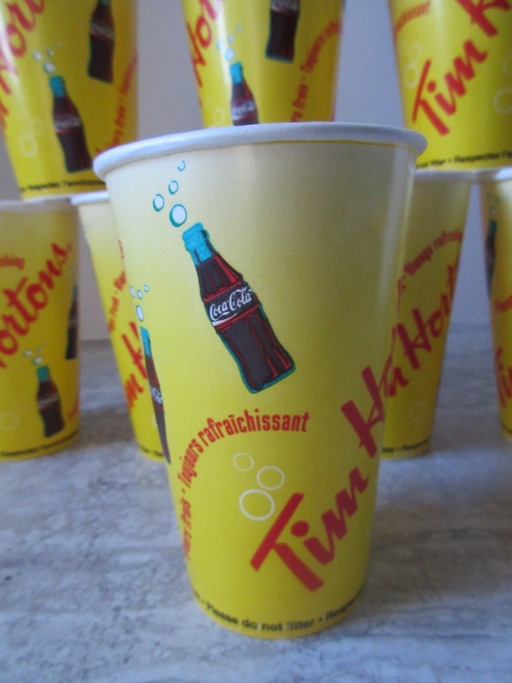 10 Old Vintage Tim Horton's Waxed Paper Coca Cola Cups 4 1/2" tall | eBay